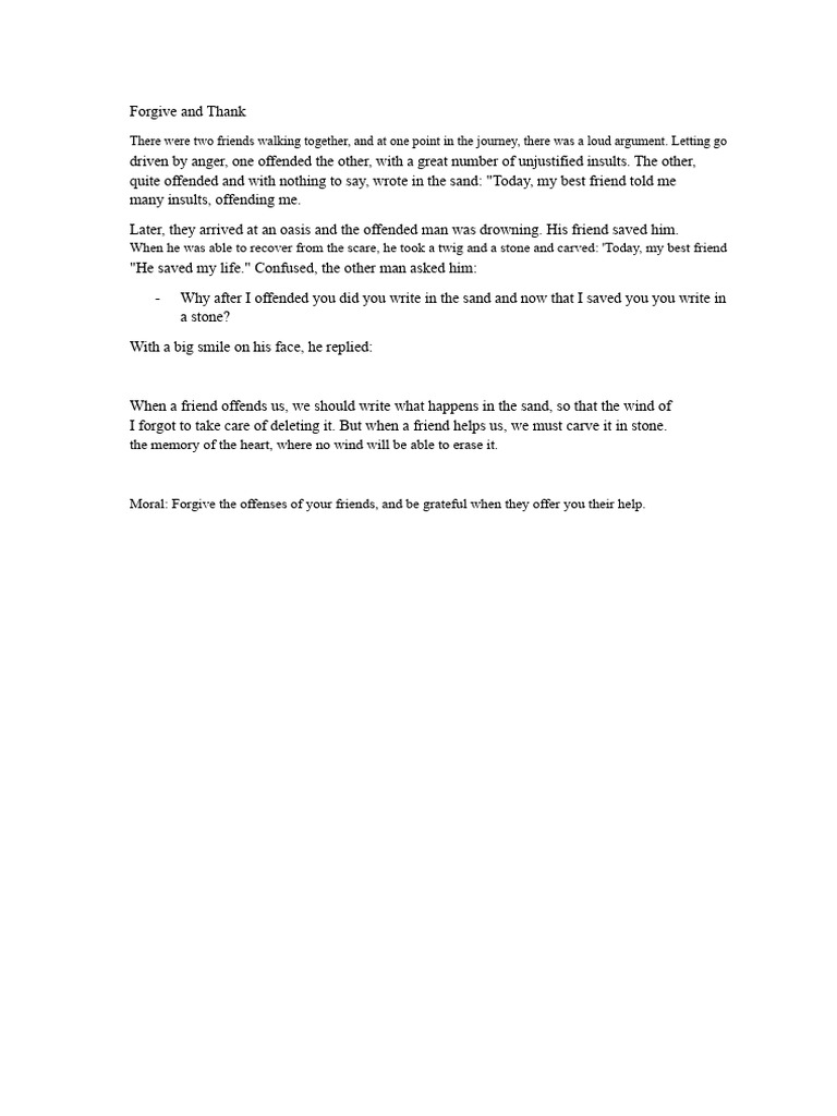 Fable Forgive and Thank | PDF