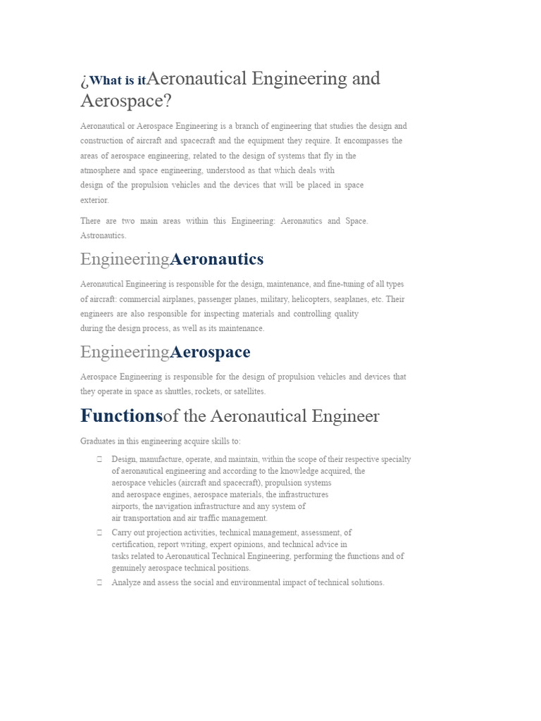 aeronautical engineering | PDF | Aerospace Engineering | Aerospace
