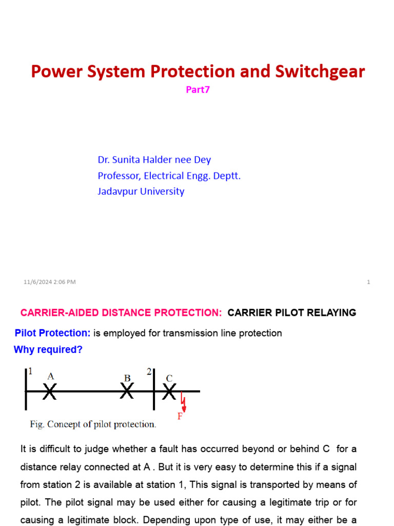 Pilot Protection in Power Systems | PDF | Relay | Transmission Line