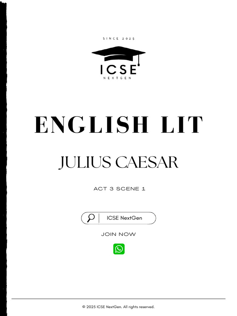 Julius Caesar Act III Scene I (Line-By-Line Translation) | PDF | Julius ...