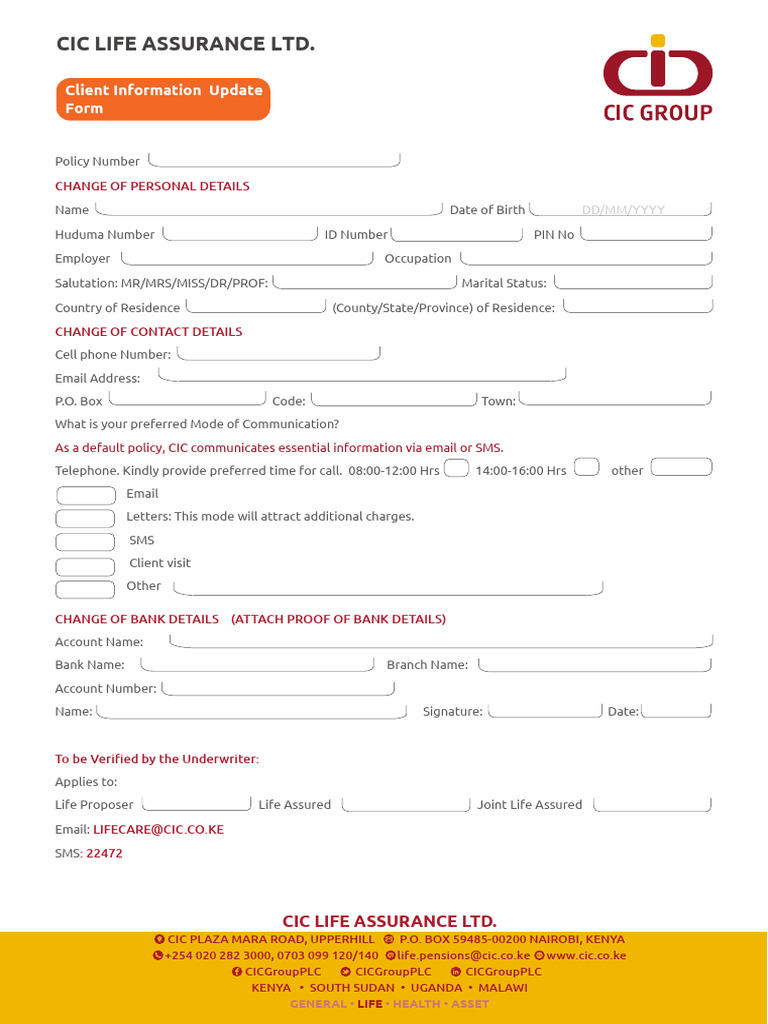 Client Update Form (1) (1) | PDF