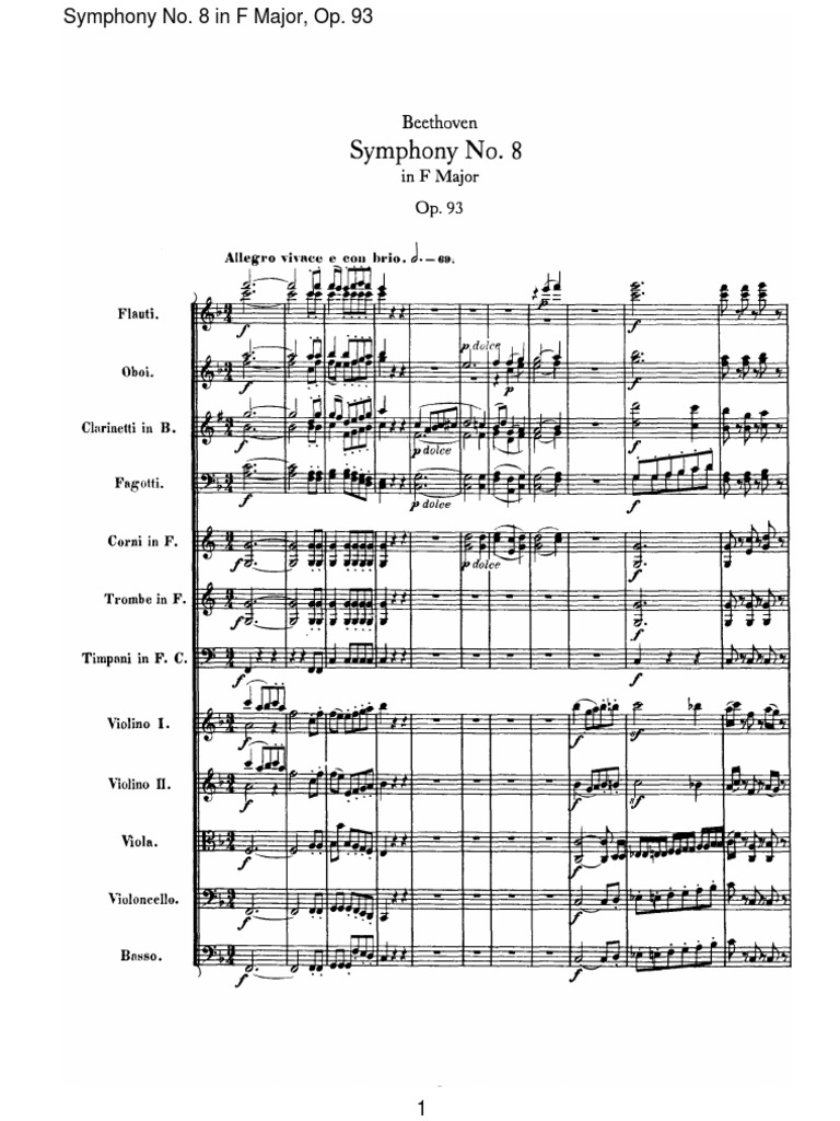 Beethoven Symphony No. 8 Score | PDF