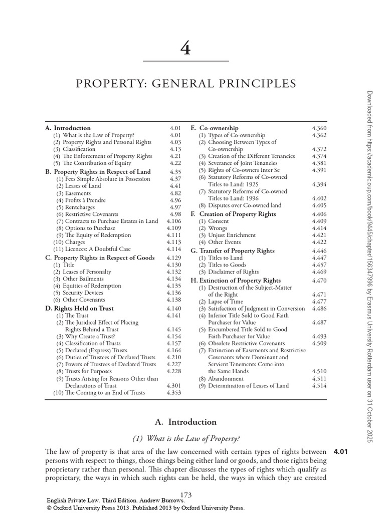 Property General Principles | PDF | Concurrent Estate | Equity (Law)