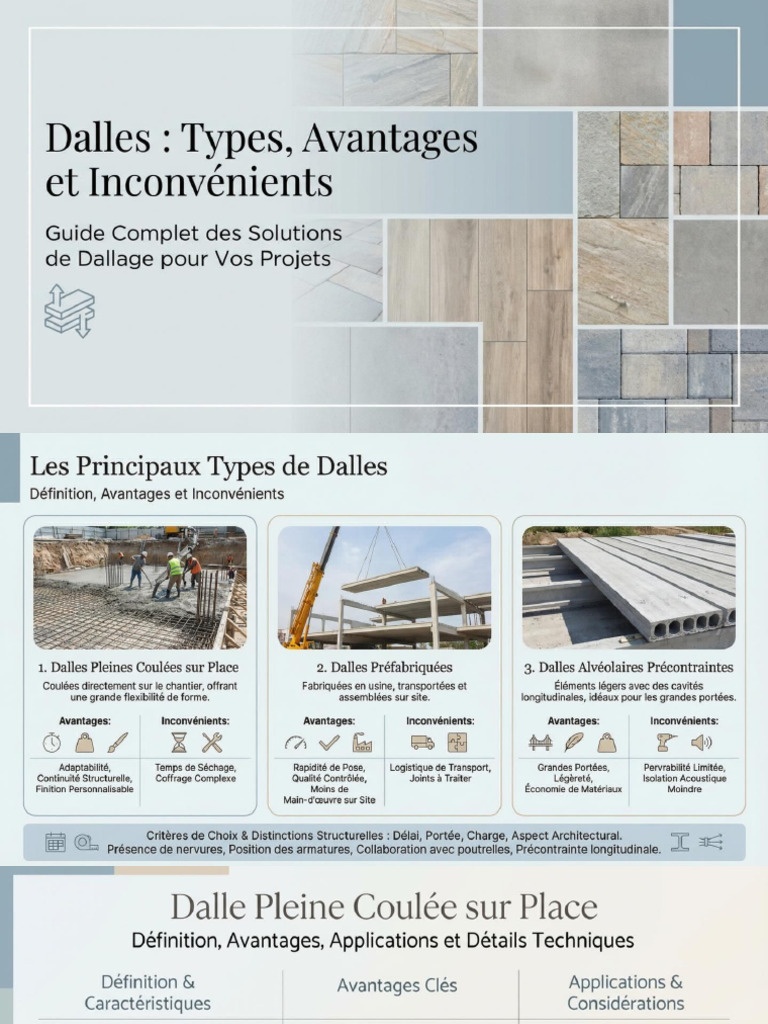 Dalles - Types, Avantages Et Inconvénients | PDF