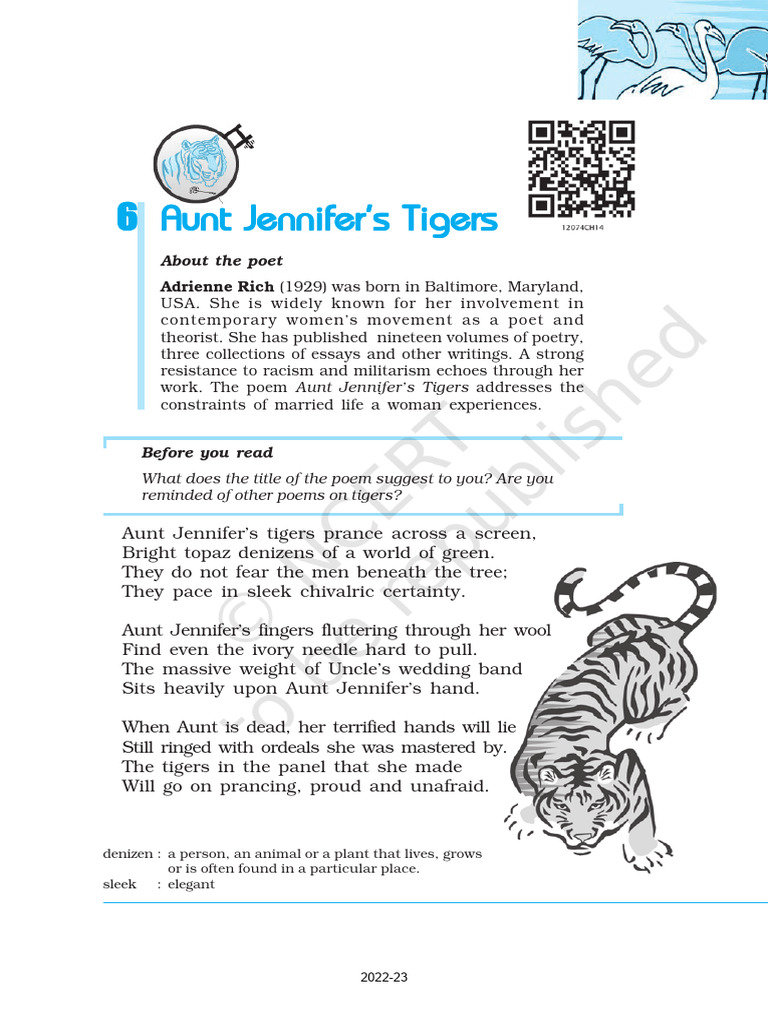 Analysis of Aunt Jennifer's Tigers | PDF | Poetry