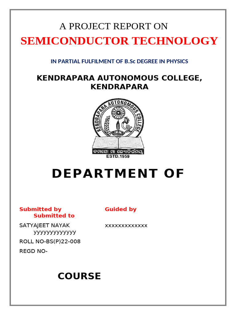 Semiconductor Technology Project Report | PDF | Semiconductors ...