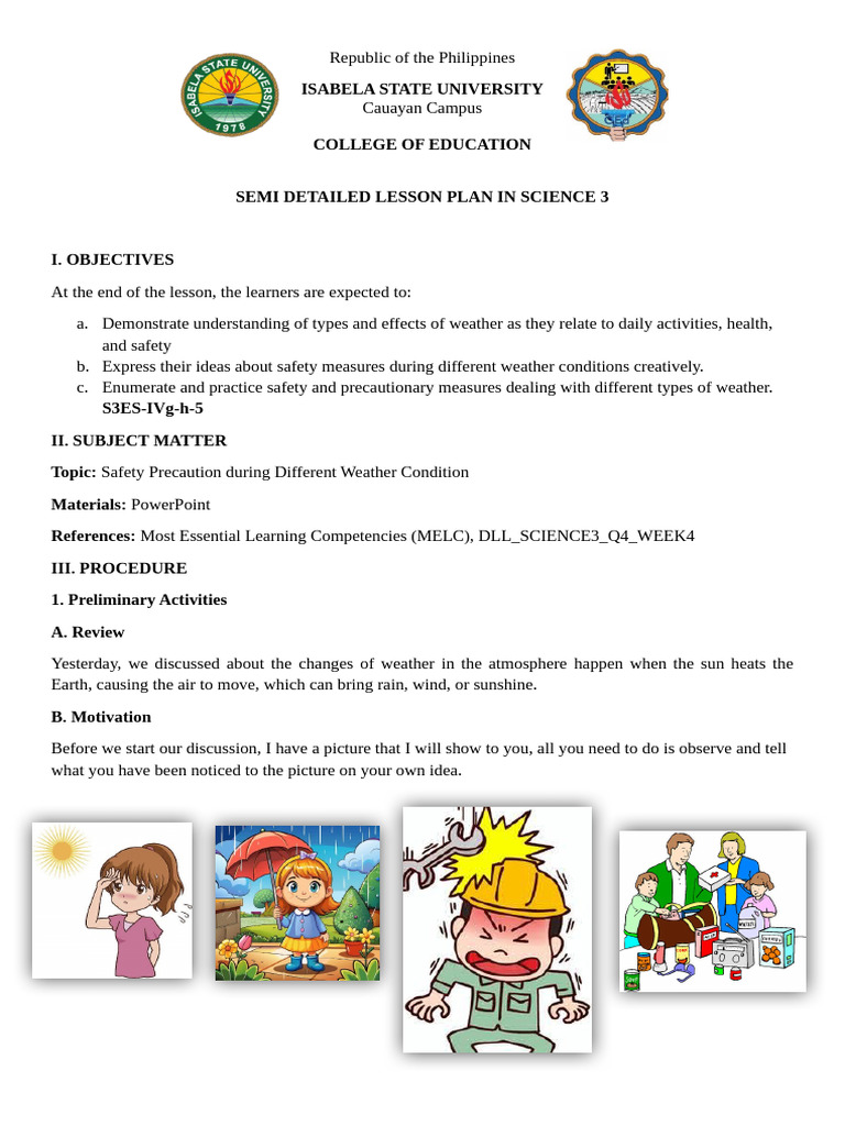 Safety Precautions for Weather Conditions | PDF | Weather | Tropical ...