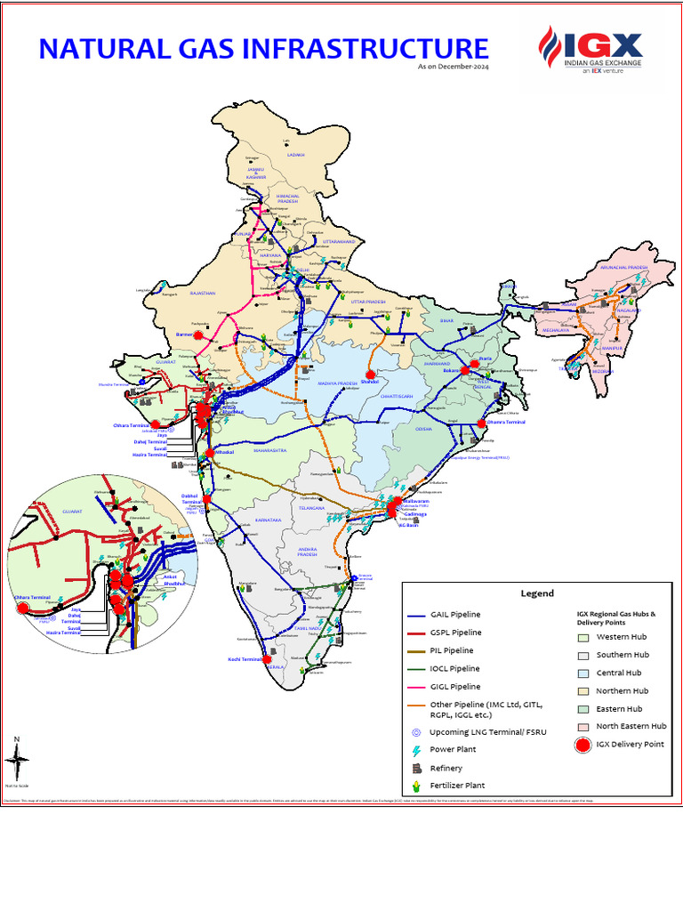 India Natural Gas Infrastructure Map | PDF | Fuel Gas | Natural Gas