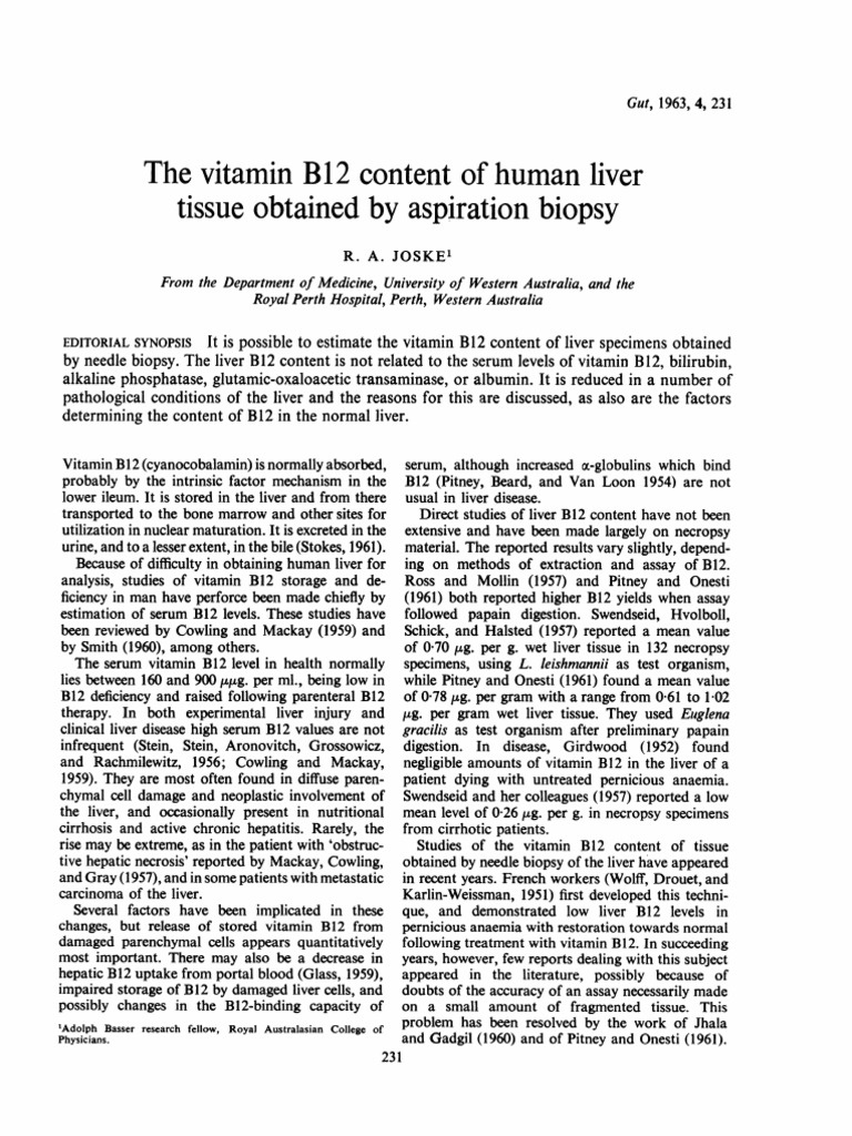 b12 Content in Liver | PDF | Cirrhosis | Vitamin B12