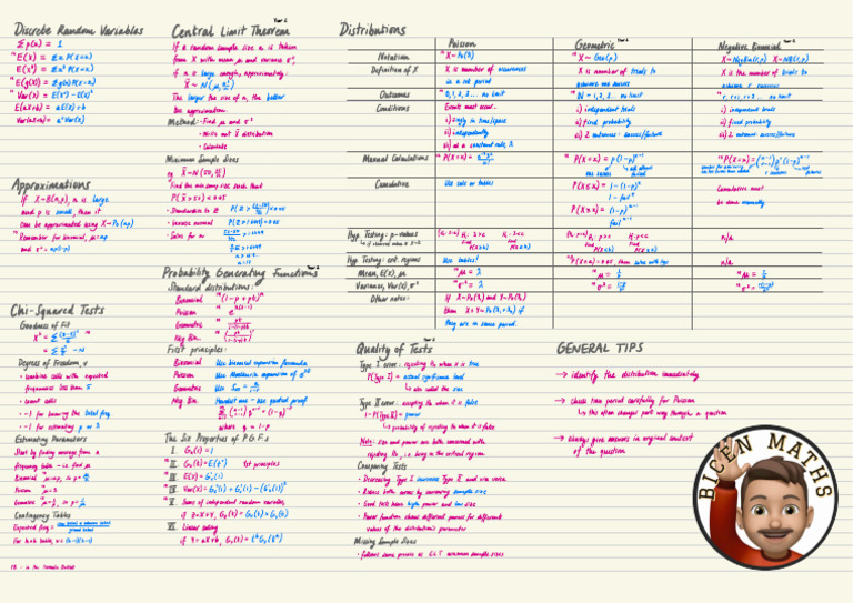 Year 2 Discrete Random Variables Guide | PDF | Statistics | Statistical ...