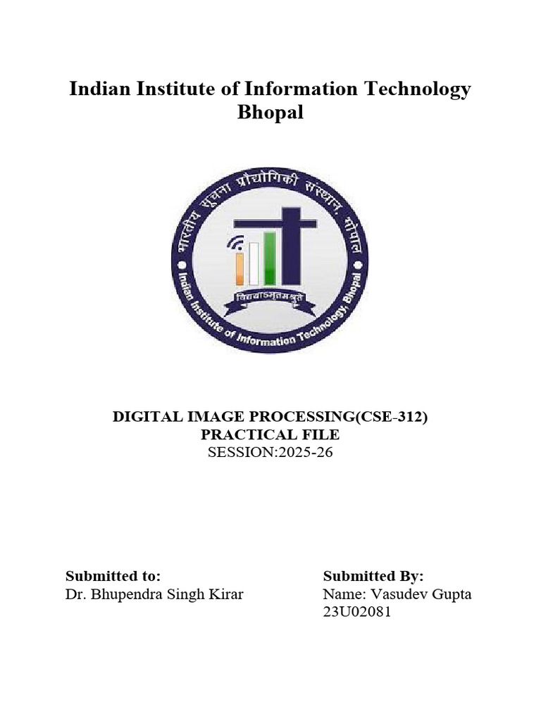 23u02081-Dip Lab File | PDF | Image Segmentation | Graphics