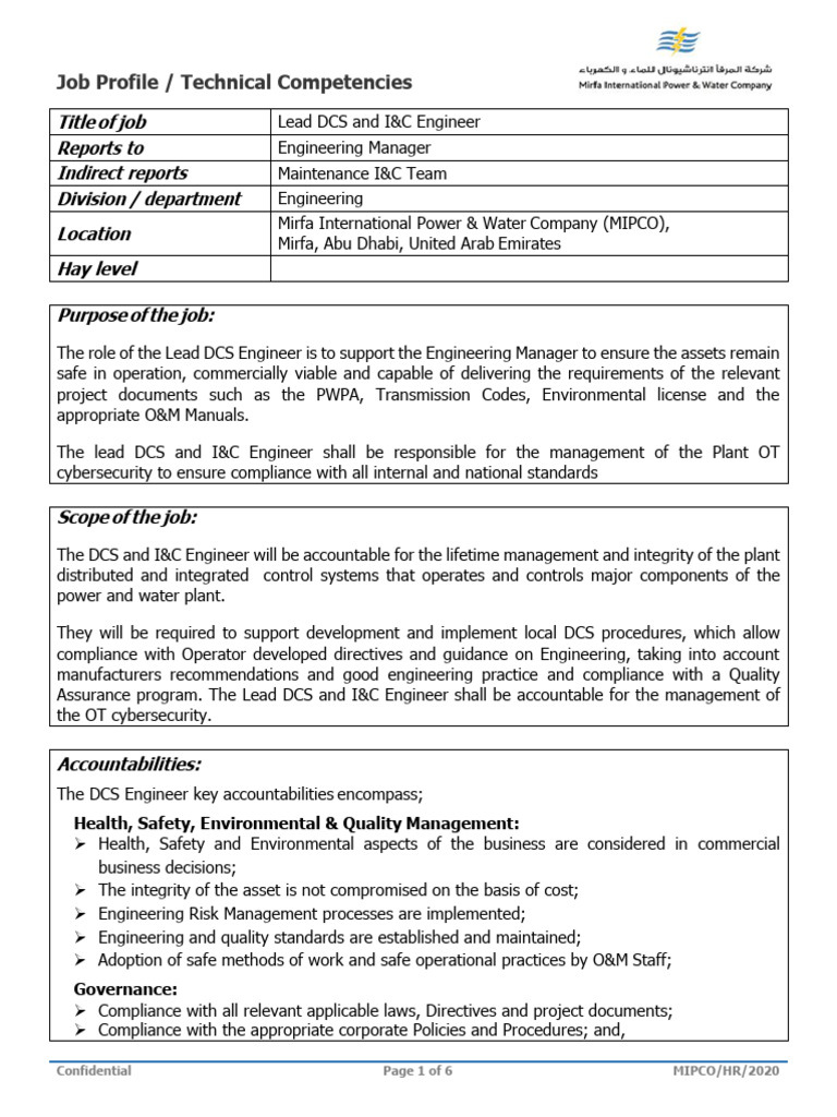 MIPCO Lead DCS and IC Engineer - Rev02 | PDF | Regulatory Compliance ...