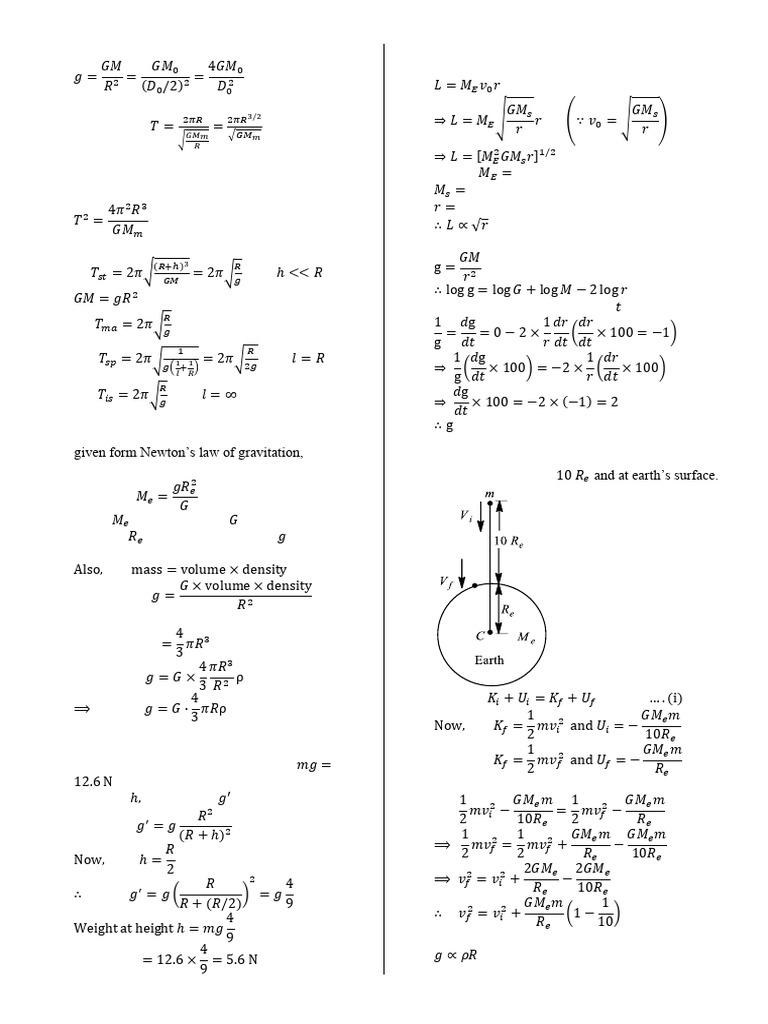 Gravitational Dynamics and Earth Properties | PDF | Mass | Angular Momentum