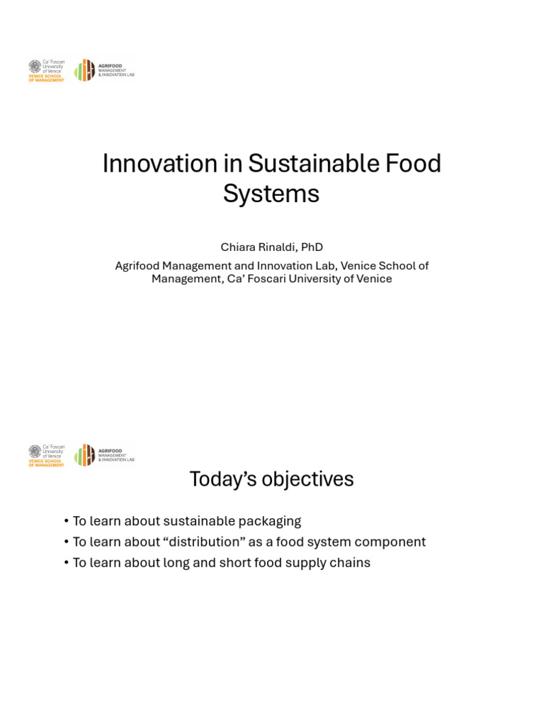 Lecture 3 - Sustainable Food Systems | PDF | Business Economics | Business