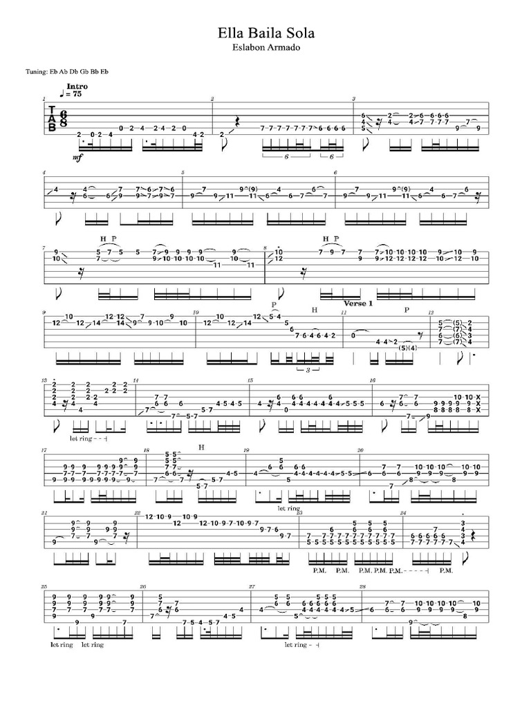 Ella Baila Sola Guitar Notes