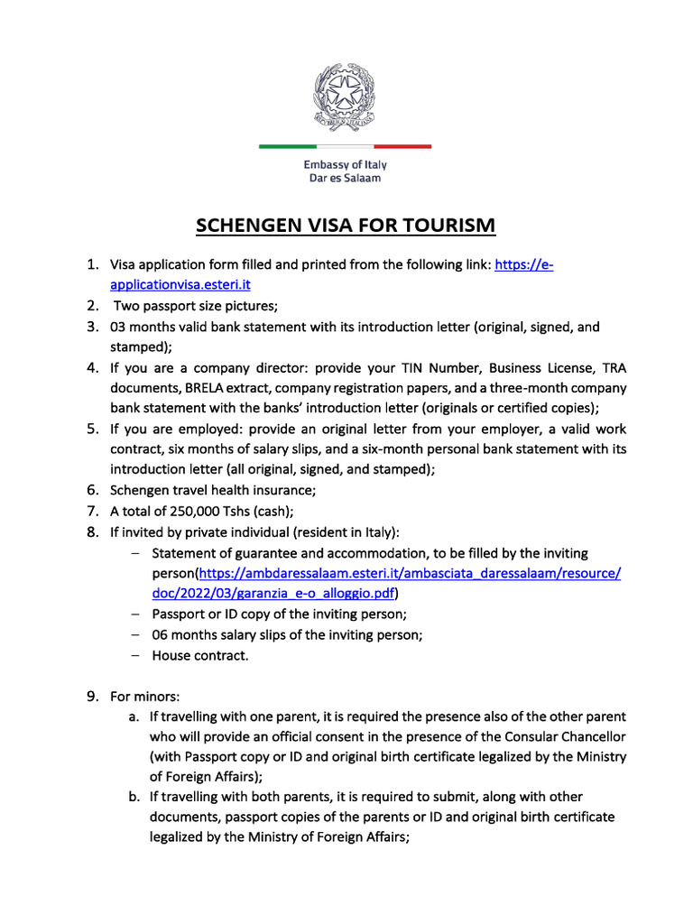 Schengen Visa Application Guide for Tourism | PDF | Travel Visa | Passport