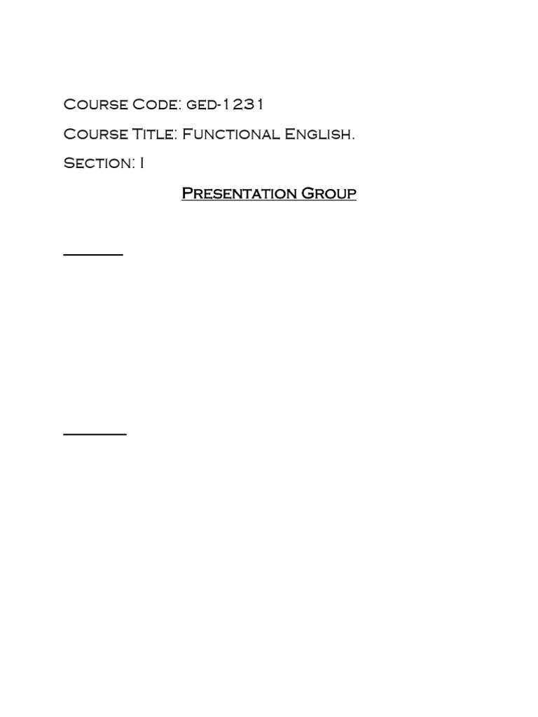 English Presentation Group | PDF