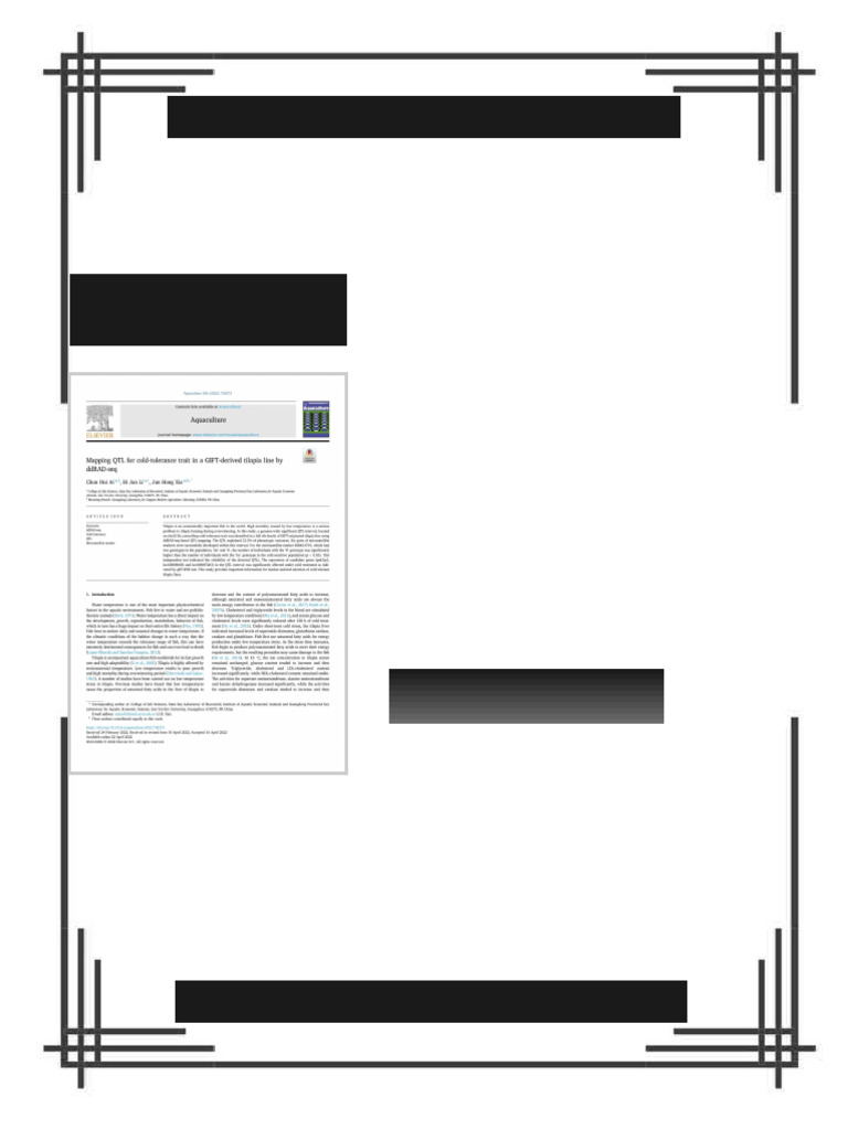 Mapping QTL for cold-tolerance trait in a GIFT-derived tilapia line by ...