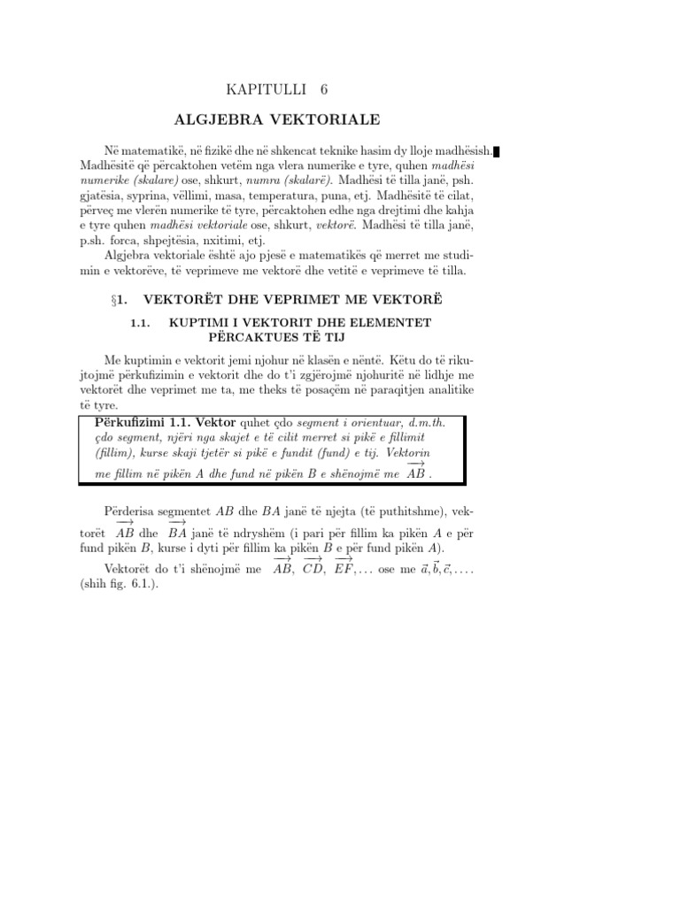 Algjebra Vektoriale Q.haxhibeqiri | PDF