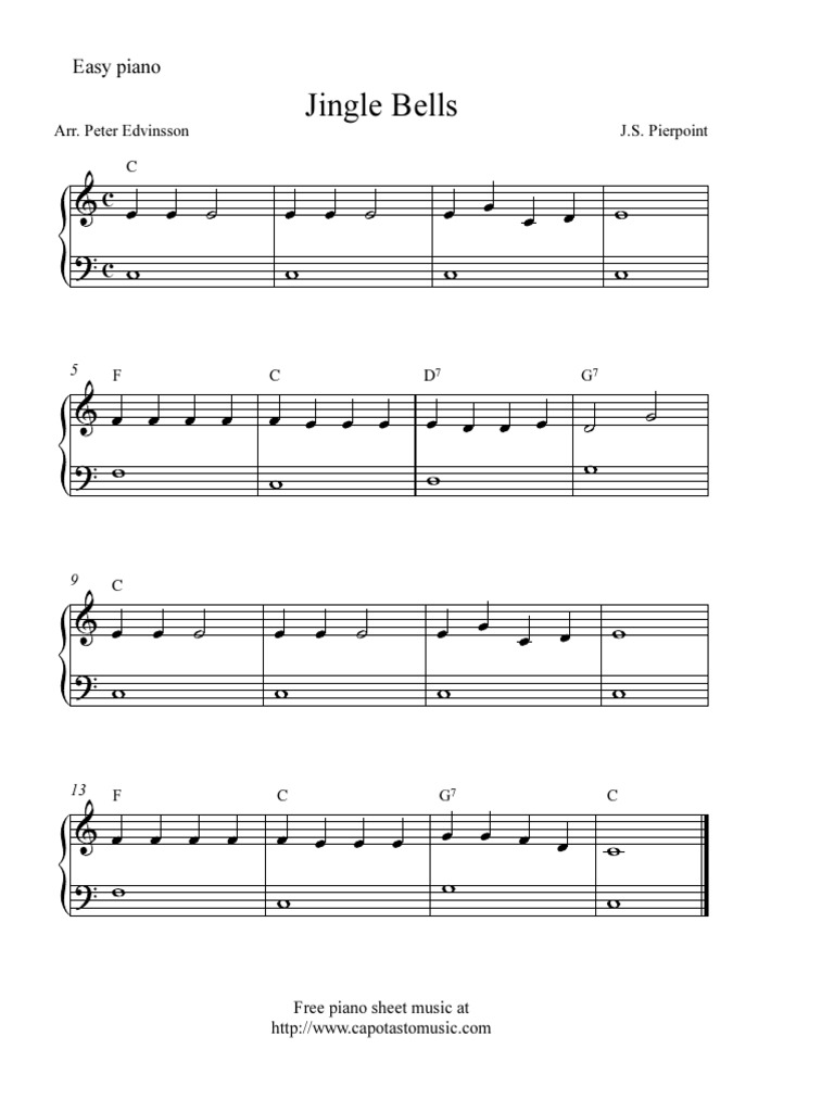 Jingle Bells Beginner Piano | PDF