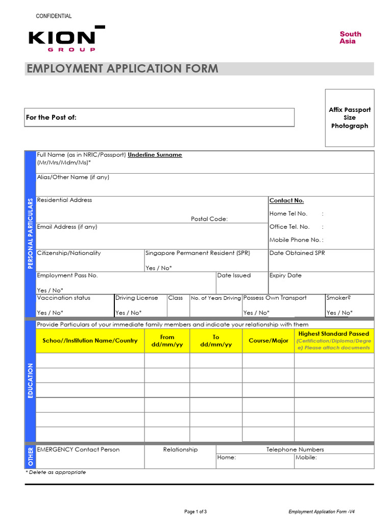 KSAS Job Application Form_v5_1222 | PDF