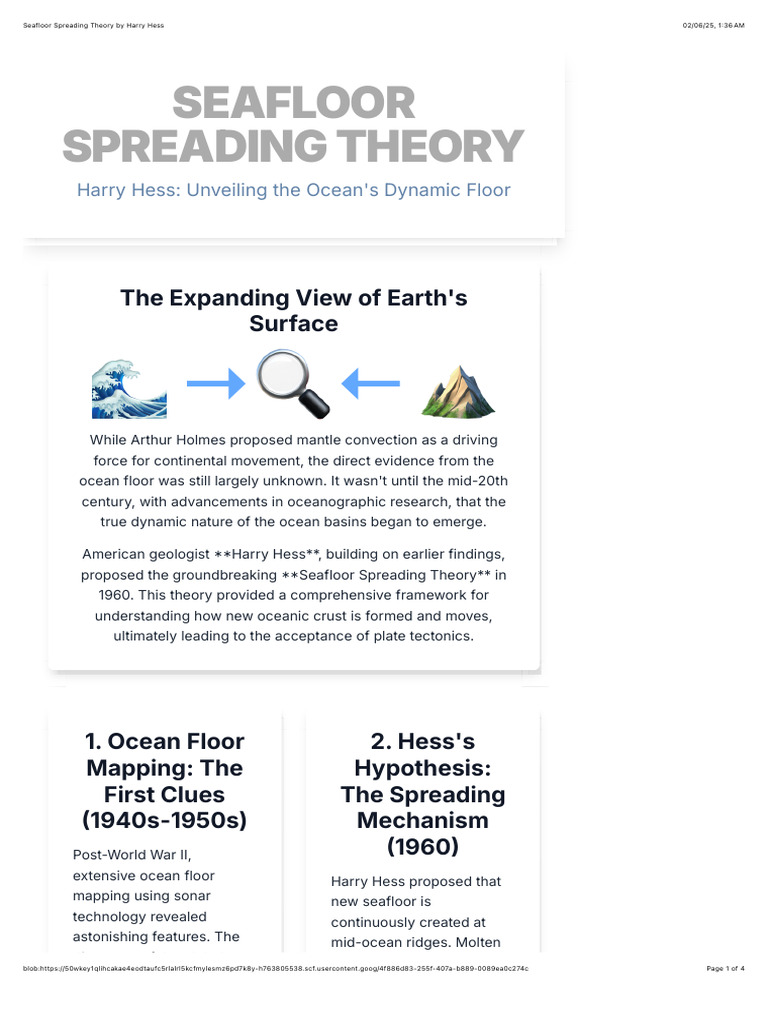 Seafloor Spreading Theory Explained | PDF | Plate Tectonics | Hydrography