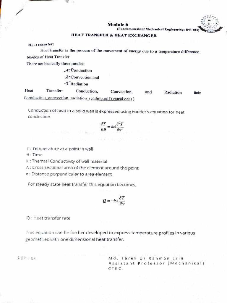 M-6 (Heat Transfer) | PDF | Heat Transfer | Thermal Conduction