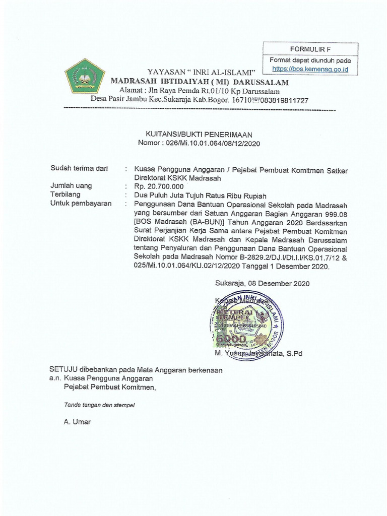 Kuitansi Atau Bukti Penerimaan | PDF