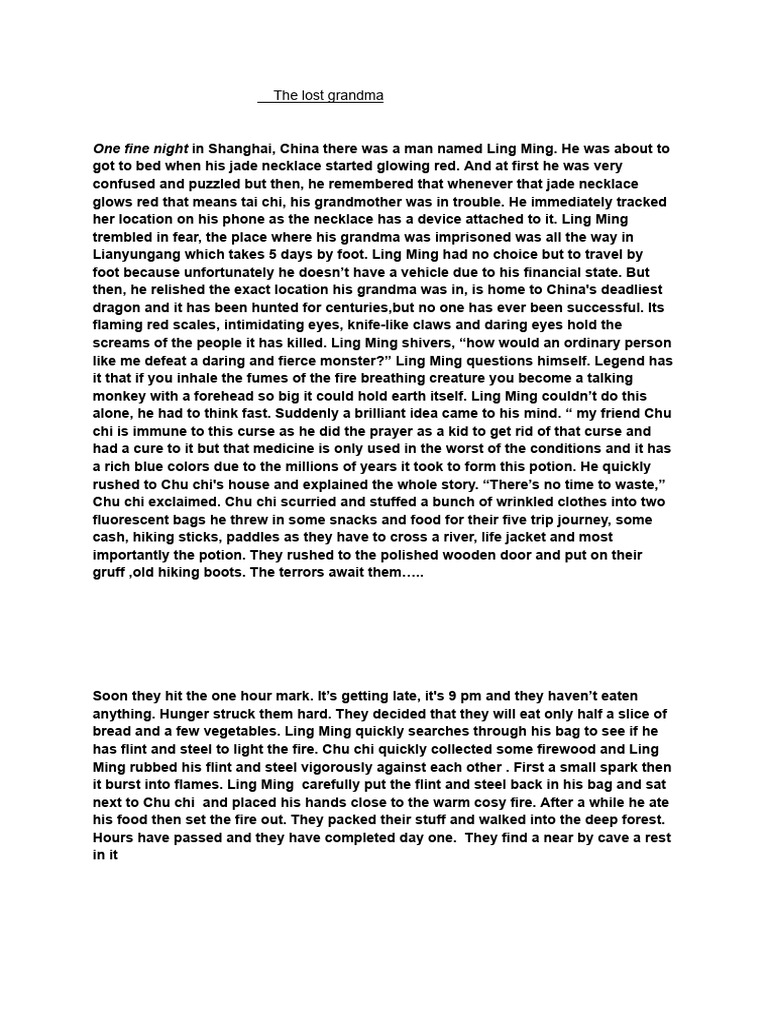 Ling Ming's Quest to Save Grandma | PDF