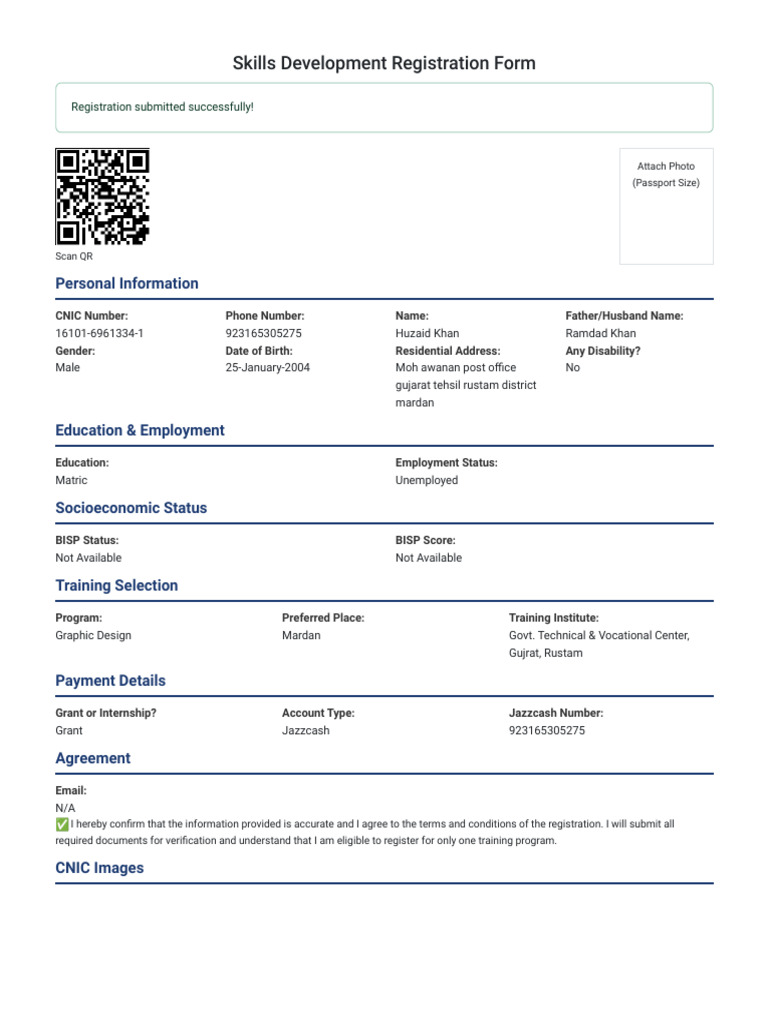 Registration Form - View | PDF | Government And Personhood