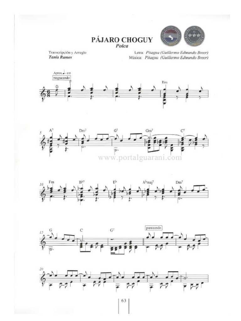 Tania Ramos - Pajaro Chogui - Partitura | PDF