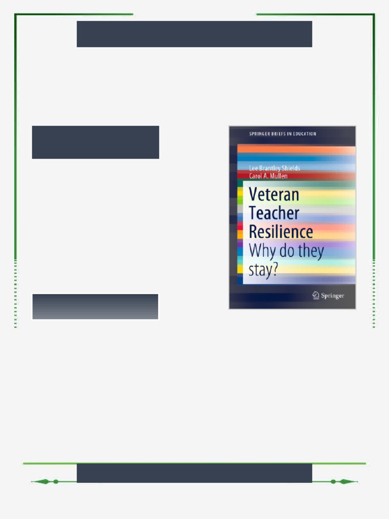 Veteran Teacher Resilience Why do they stay Lee Brantley Shields eBook ...