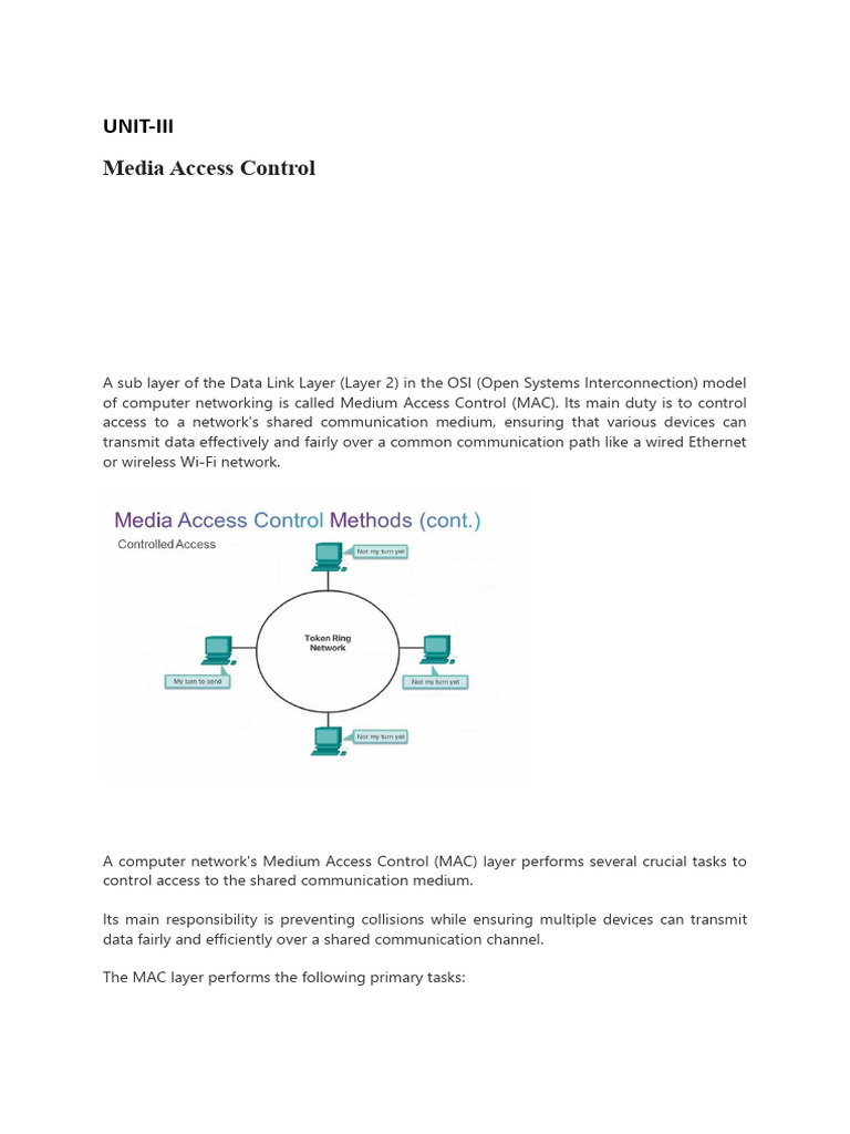 COMPUTER NETWORKS UNIT - 3 JNTU | PDF | Channel Access Method ...