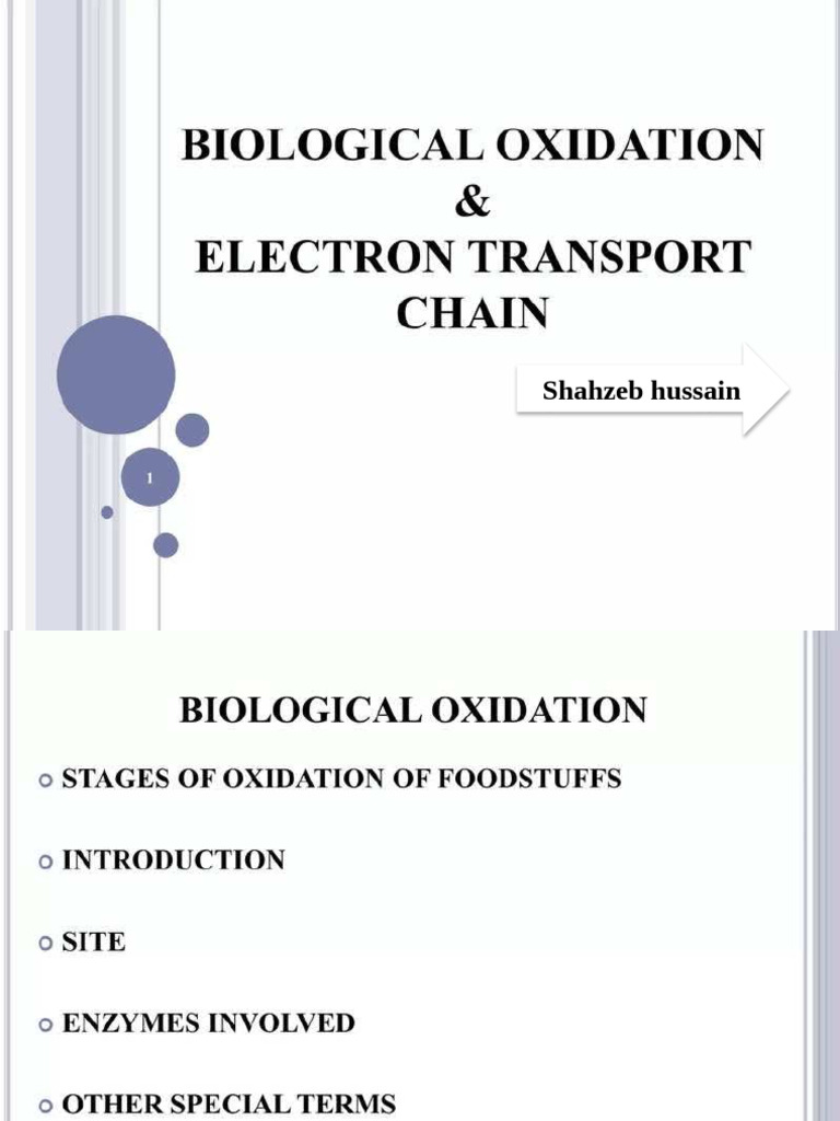Biological Oxidation | PDF