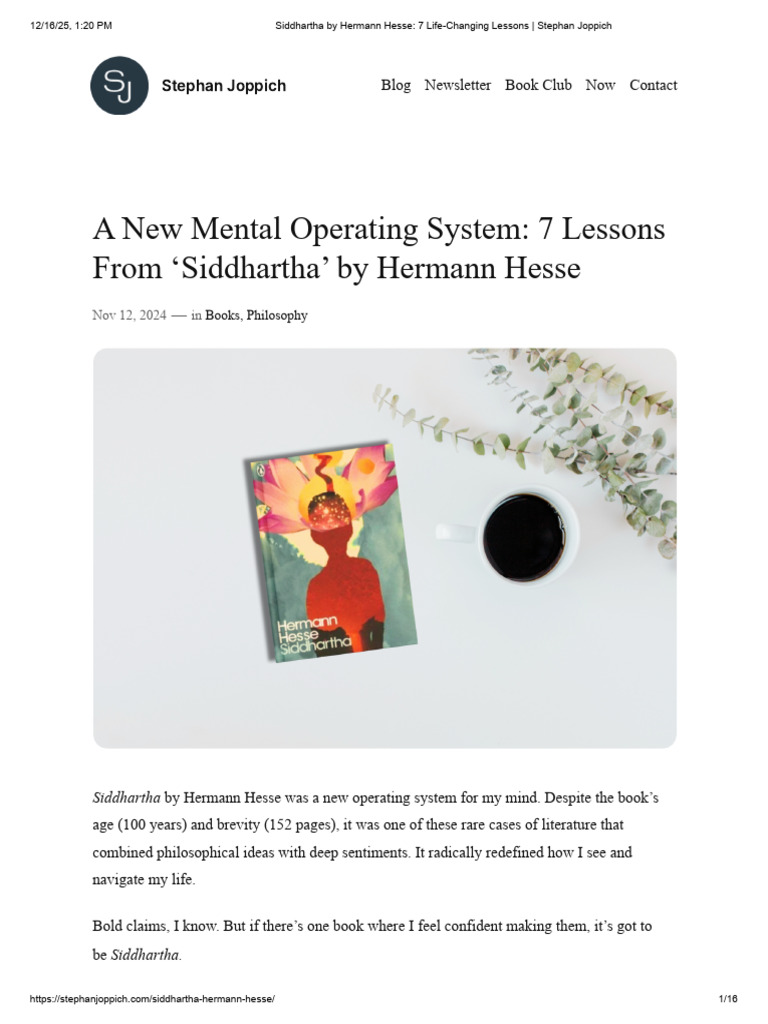 7 Life Lessons from Siddhartha by Hesse | PDF | Wisdom | Meaning Of Life
