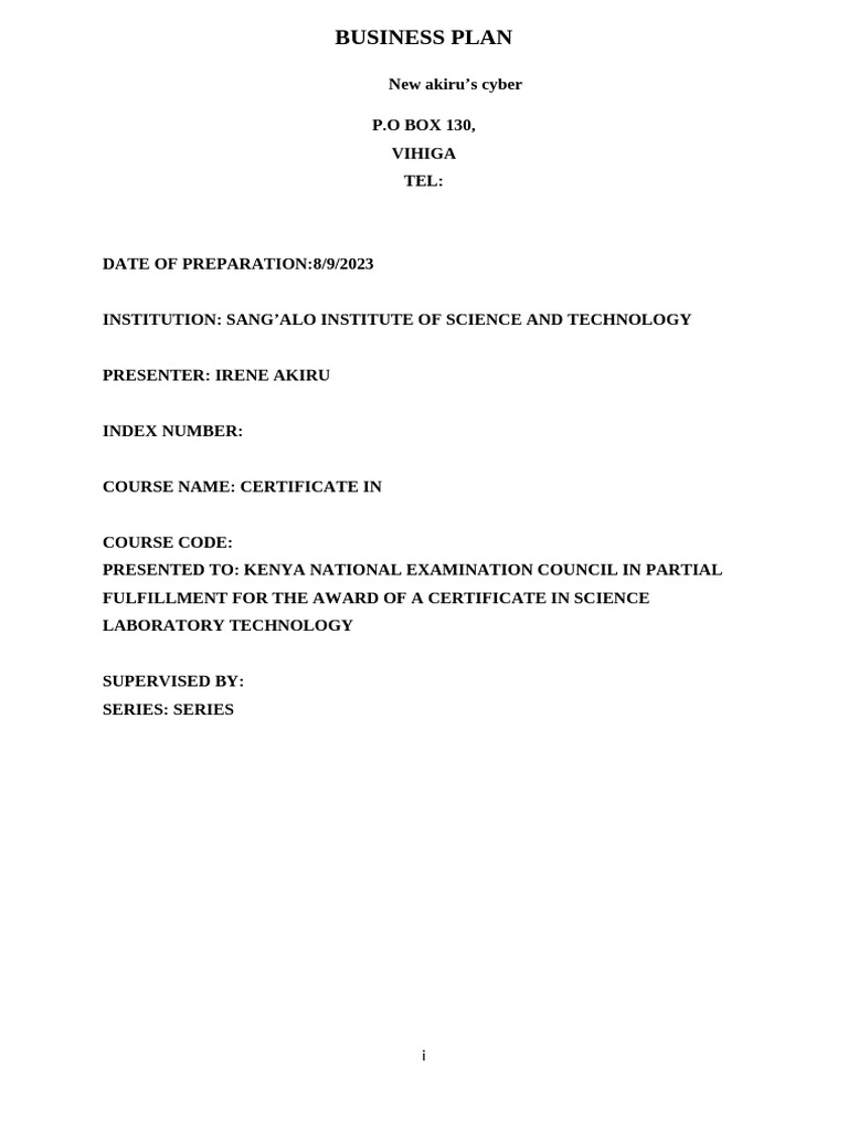 Business Pla2 Akiru | PDF | Working Capital | Fixed Asset