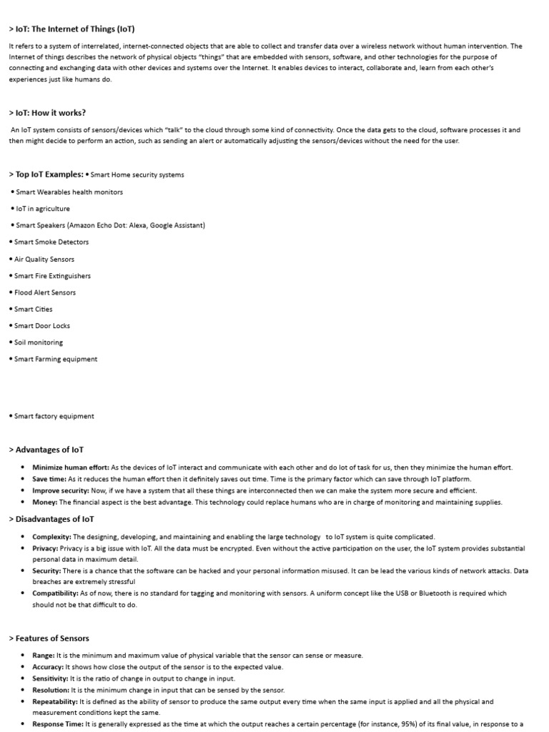IOT Notes PDF | PDF | Internet Of Things | Computer Network