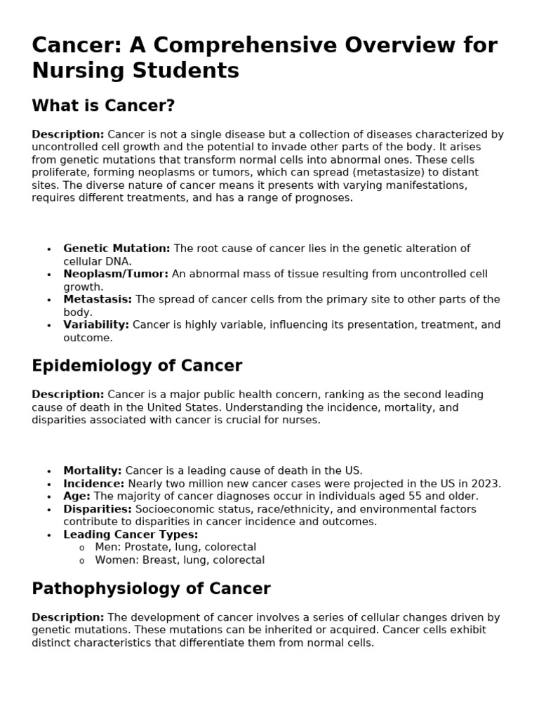 Cancer Ppt Notes | PDF | Cancer | Metastasis