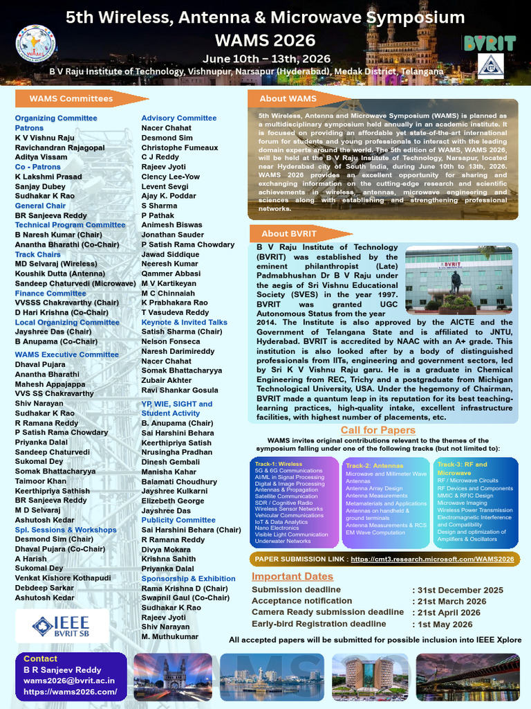 WAMS 2026 Final-Brouchre | PDF | Microwave | Waves