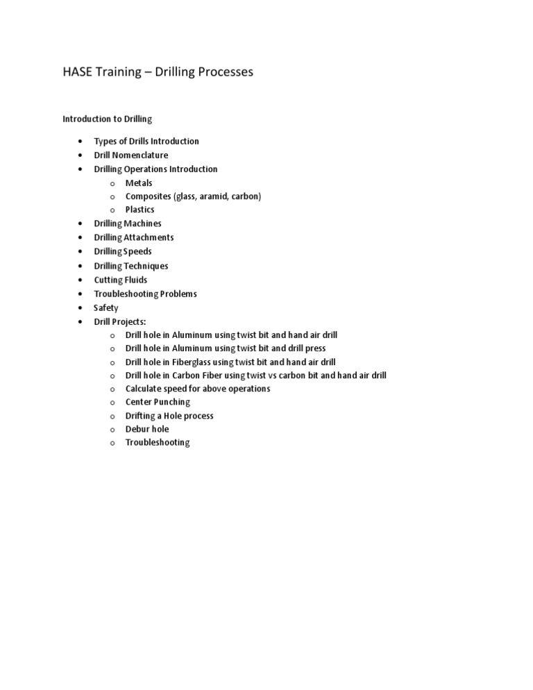 Drilling Trainer Outline | PDF