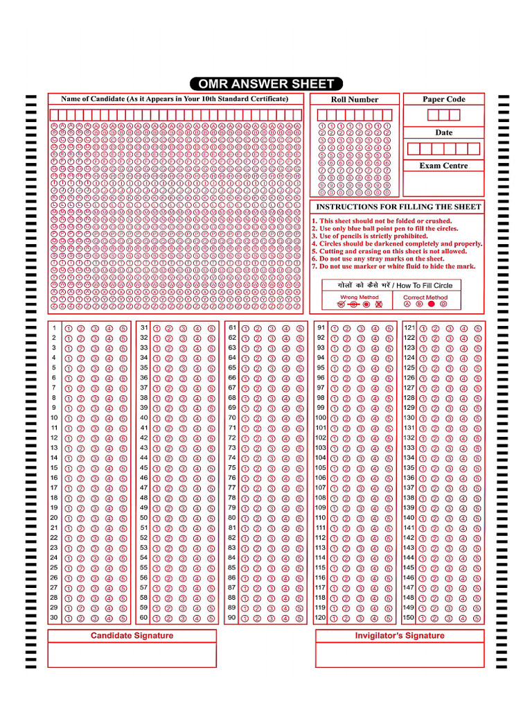 Omr Sheet | PDF