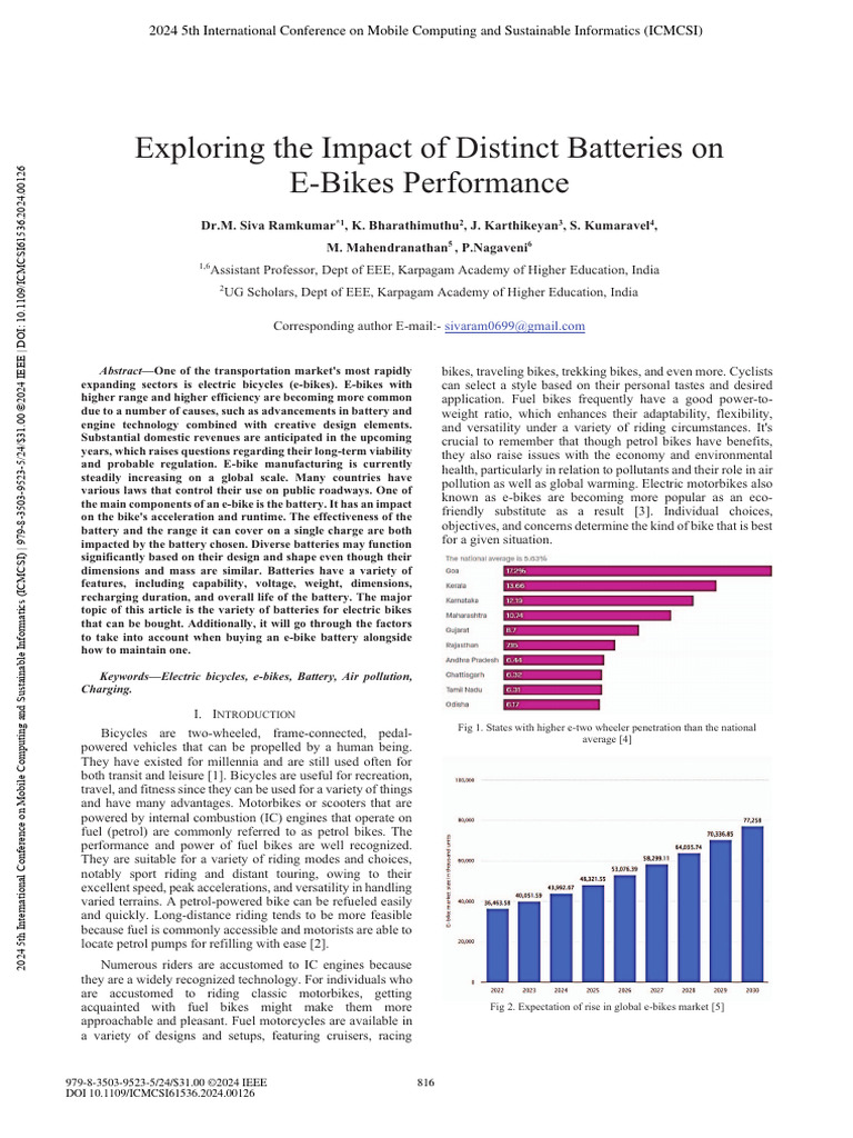 E-Bike Battery Impact on Performance | PDF | Lithium Ion Battery ...