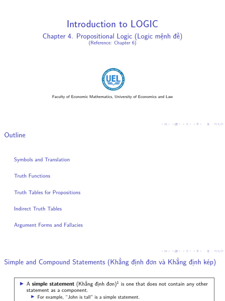 Slides_logic_hoc (Chapter 4 -Final) (e, V) | PDF | Argument | Logical ...