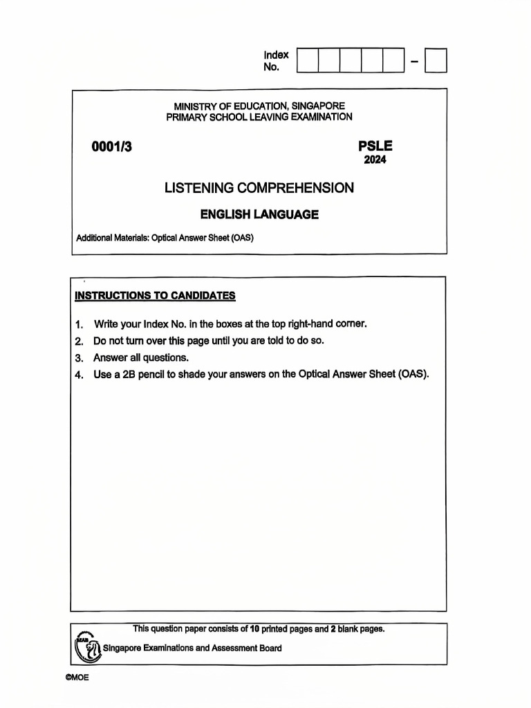 PSLE English 2024 - Listening | PDF