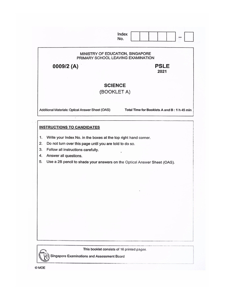 PSLE Examination Papers - Science 2021 | PDF