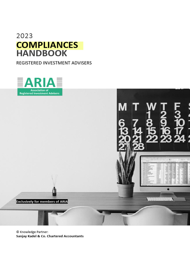 RIA Compliances Handbook 2023 | PDF | Financial Adviser | Regulatory ...