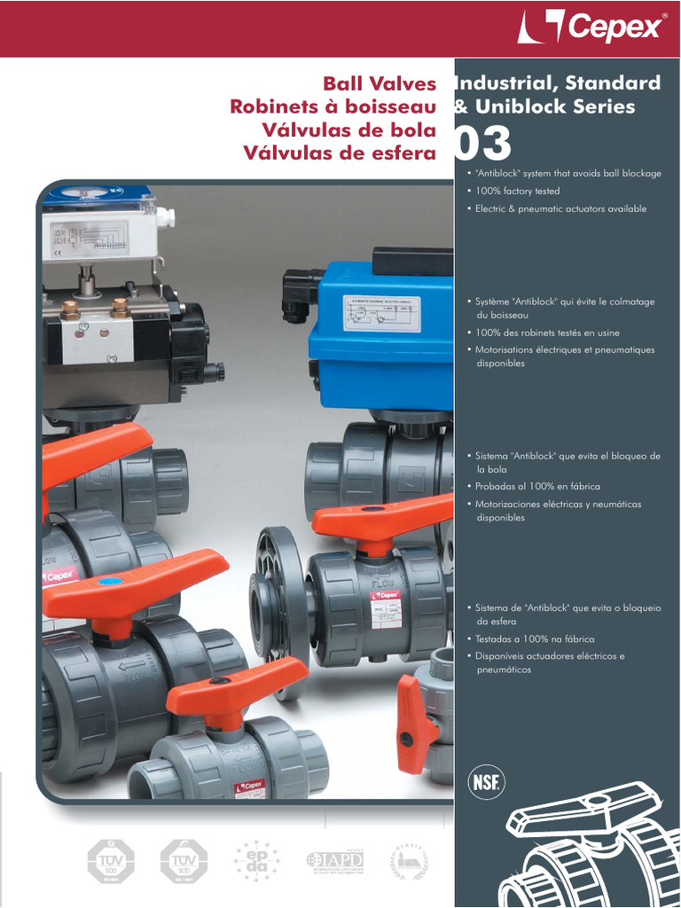 Valvulas de Bola Cepex Standard | PDF | Física Aplicada e ...