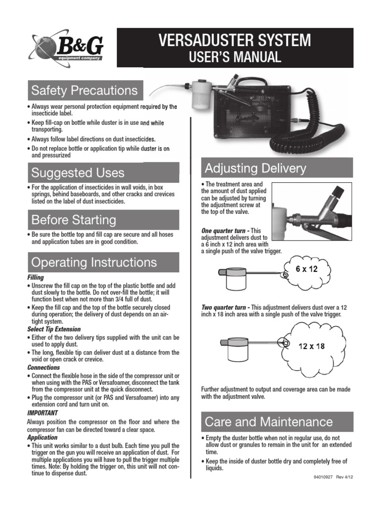 versaduster-system-user-manual-pdf-valve-equipment