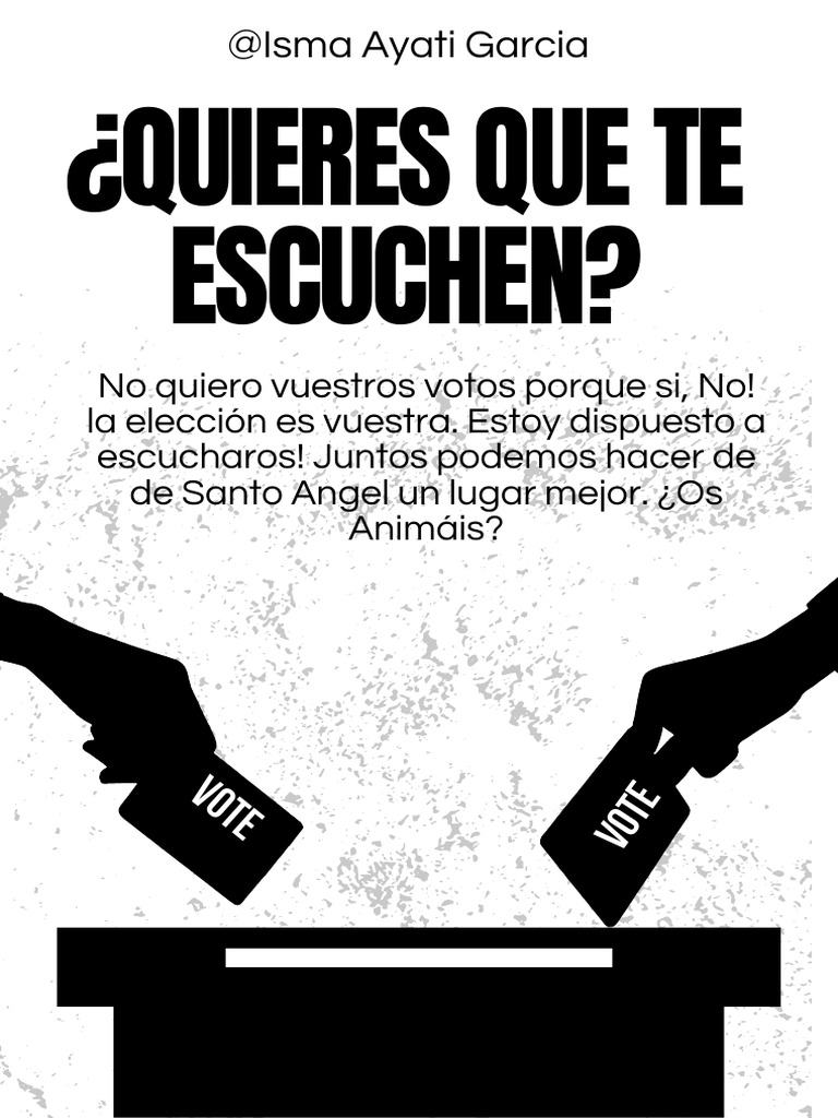 Black and White Modern Grunge Voter Empowerment Campaign Poster PDF | PDF