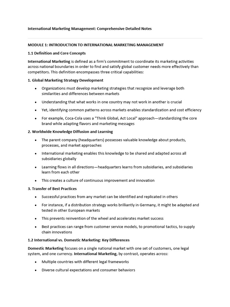 International Marketing Management | PDF | Most Favoured Nation ...